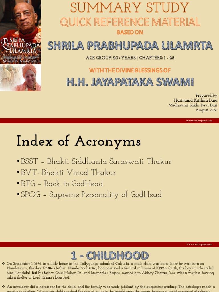 The Early Life and Education of A.C. Bhaktivedanta Swami Prabhupada | PDF | Krishna | Hinduism