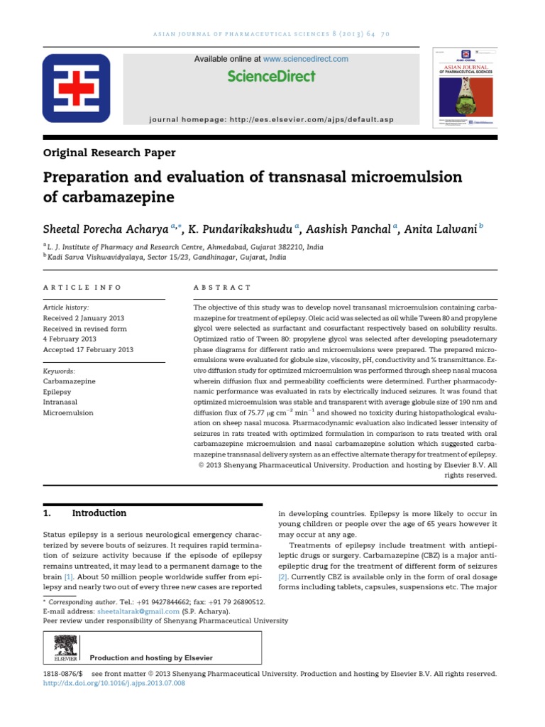 Micro Emulsion | PDF | Pharmaceutical Formulation | Chemistry