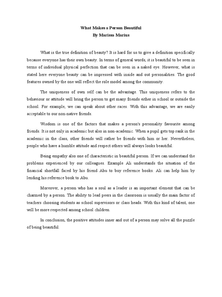 What Makes A Person Beautiful | PDF