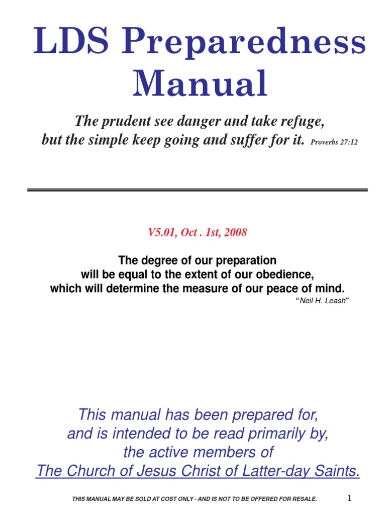 Lds Preparedness Manual | PDF | The Church Of Jesus Christ Of Latter ...