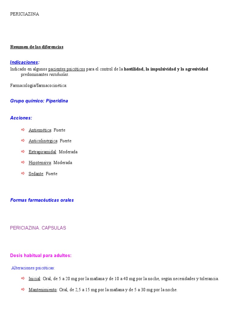PERICIAZINA | PDF | Química medicinal | Farmacia