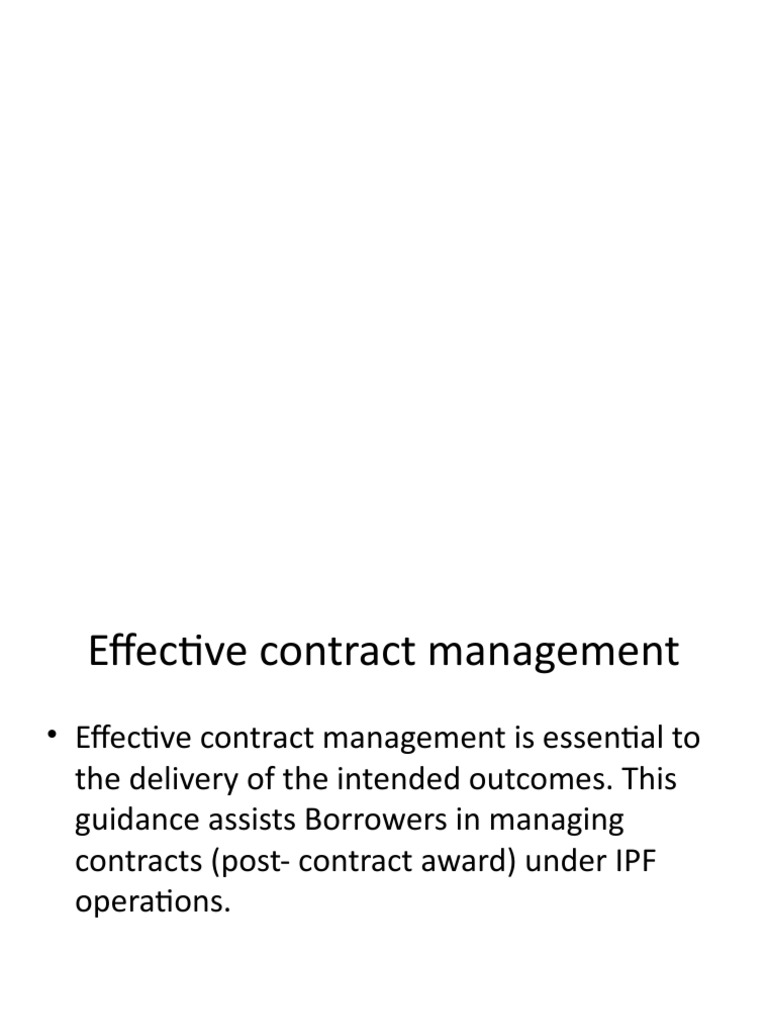 Effective Contract Management | PDF