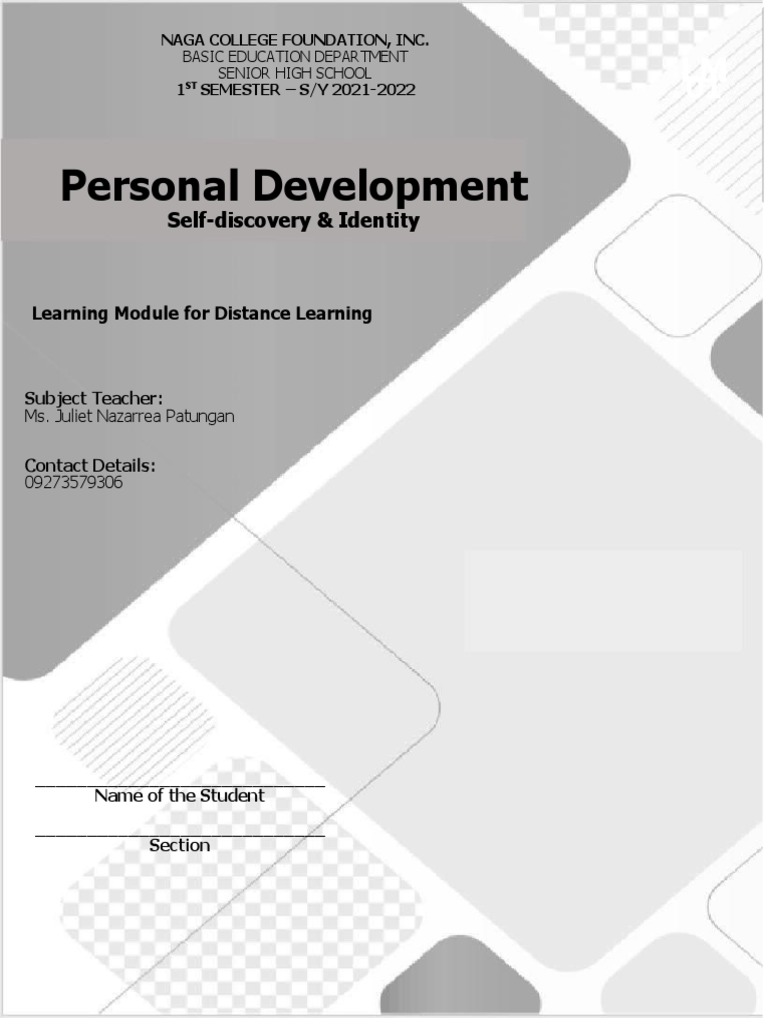 Self-Discovery and Identity Module | PDF | Identity (Social Science ...