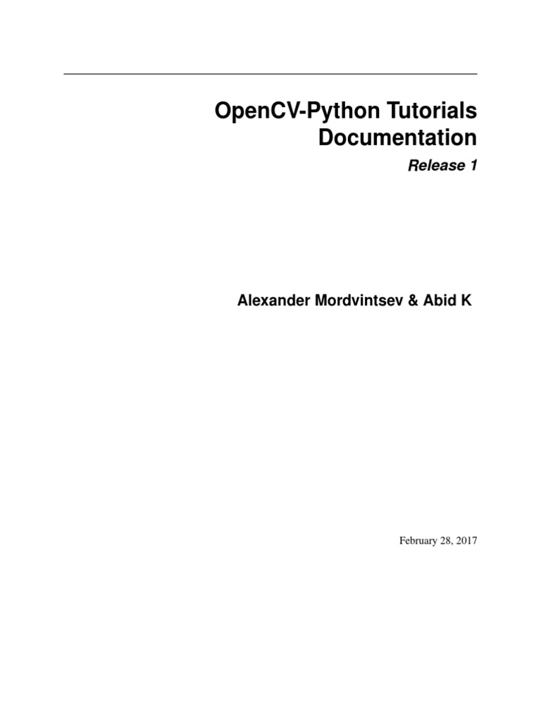 Open Cv Python Tutorials Pdf Python Programming Language C Programming Language