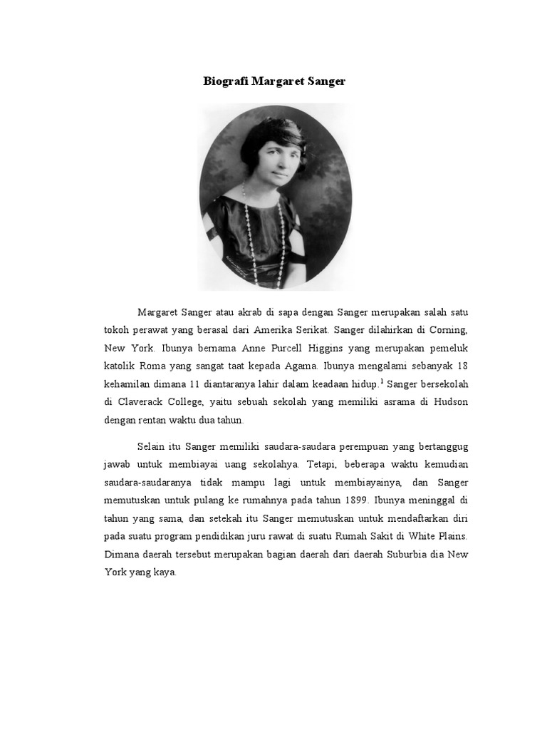Biografi Margaret Sanger dan Perjuangannya | PDF | Ilmu Sosial | Sejarah