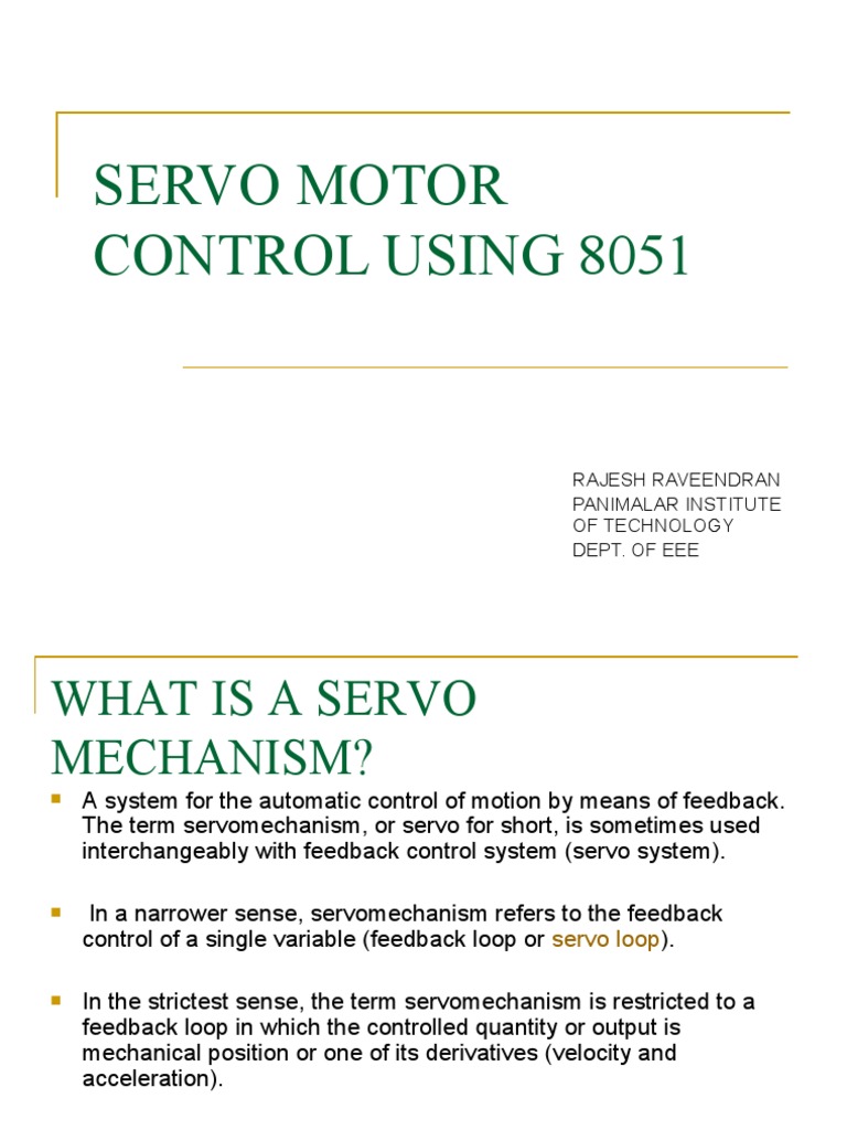 Understanding Servomechanisms and Motors | PDF | Servomechanism ...