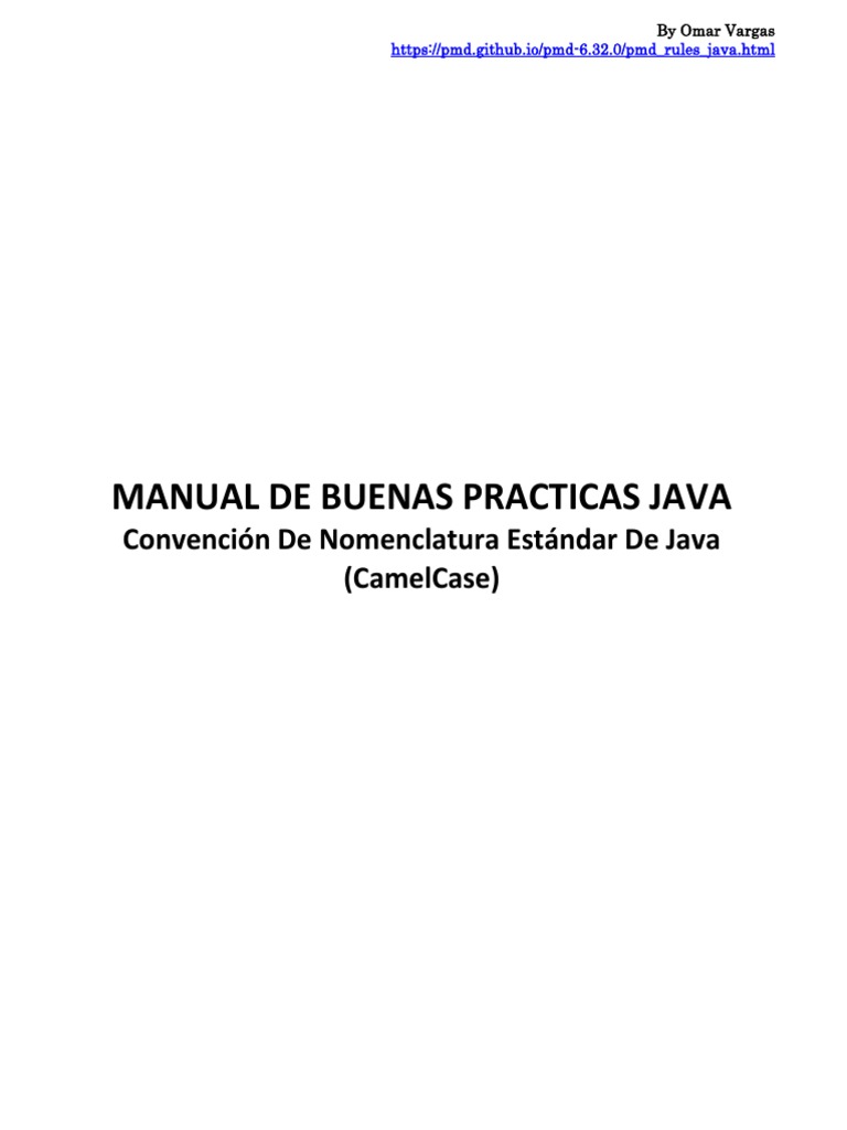 Guía de Nomenclatura Java y Buenas Prácticas | PDF | Java (lenguaje de ...