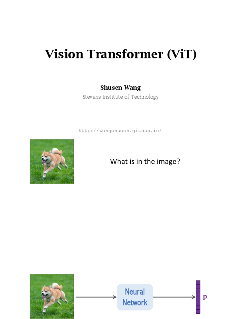 Vision Transformer (Vit) : Shusen Wang | Download Free PDF | Learning ...