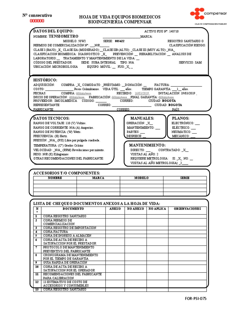Formato HV Compensar | PDF | Tecnología