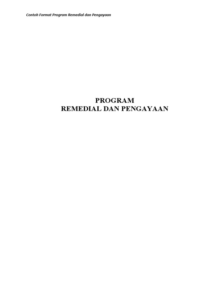 Program Remedial Dan Pengayaan | PDF
