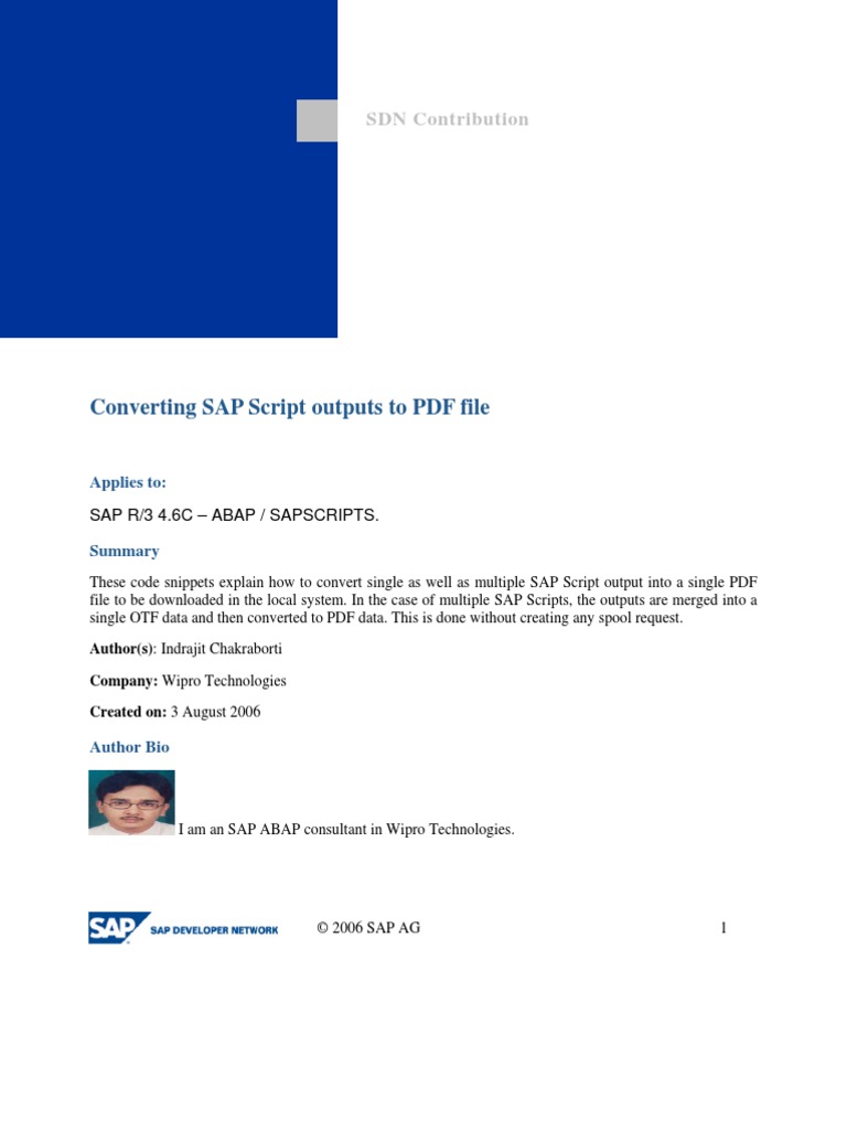 Sapscript To PDF | Download Free PDF | File Format | Parameter (Computer Programming)