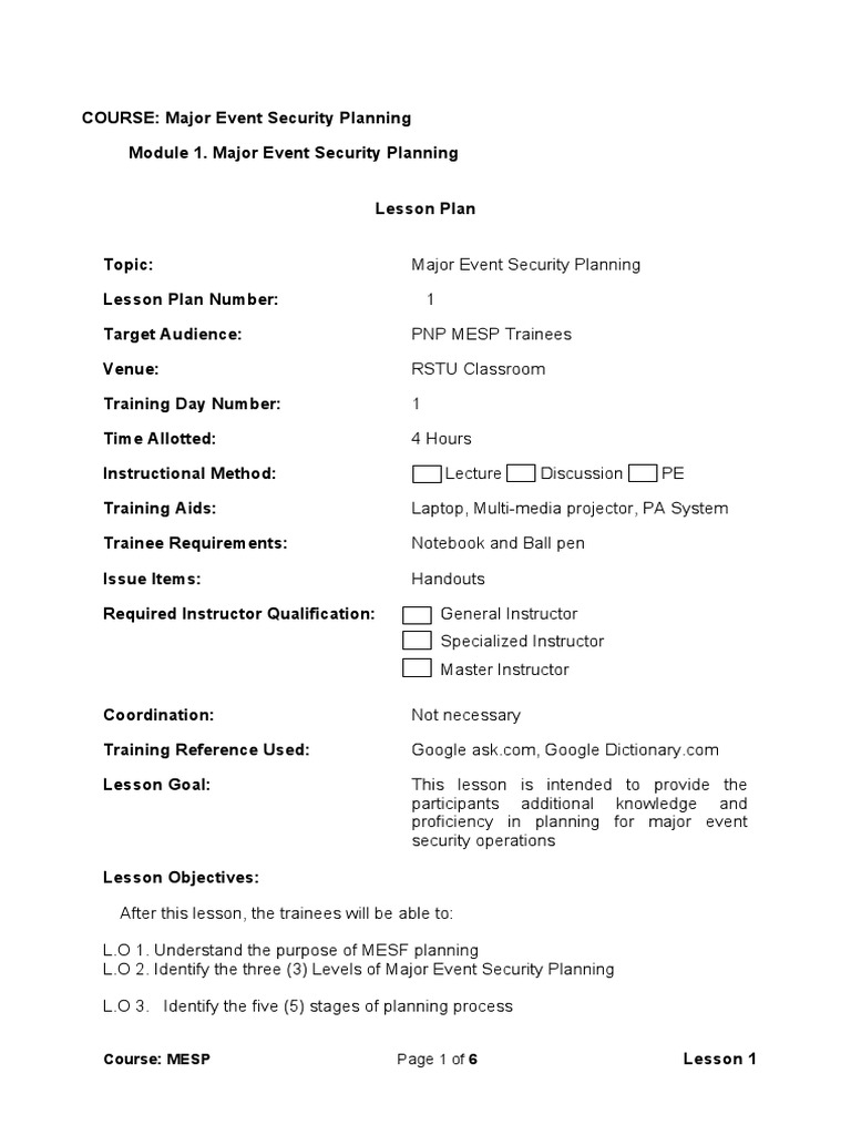 Major Event Security Planning Guide | PDF | Emergency Management | Risk