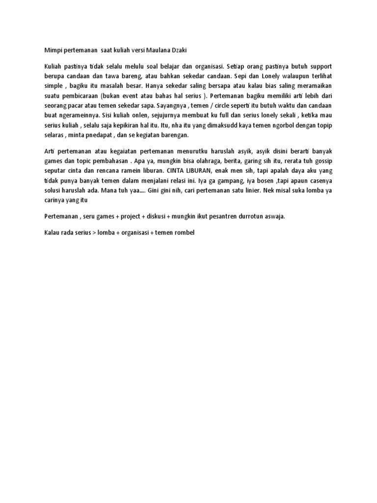 Pertemanan Kuliah Curhat Pdf