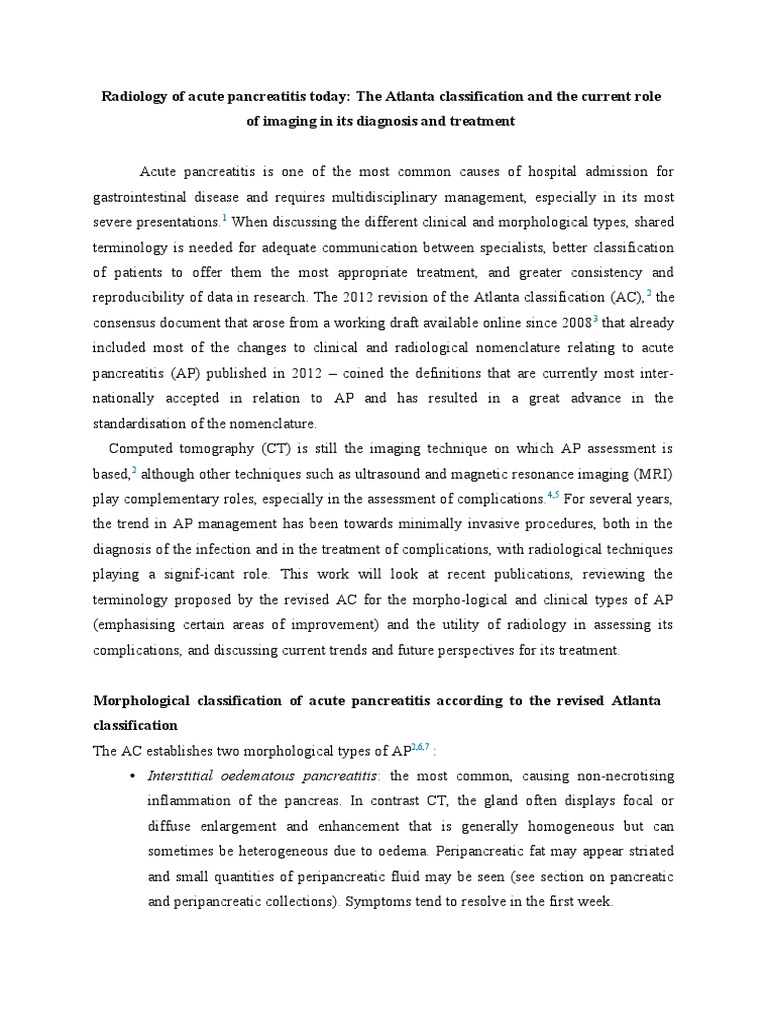 Radiology and Atlanta Classification of Acute Pancreatitis | PDF ...