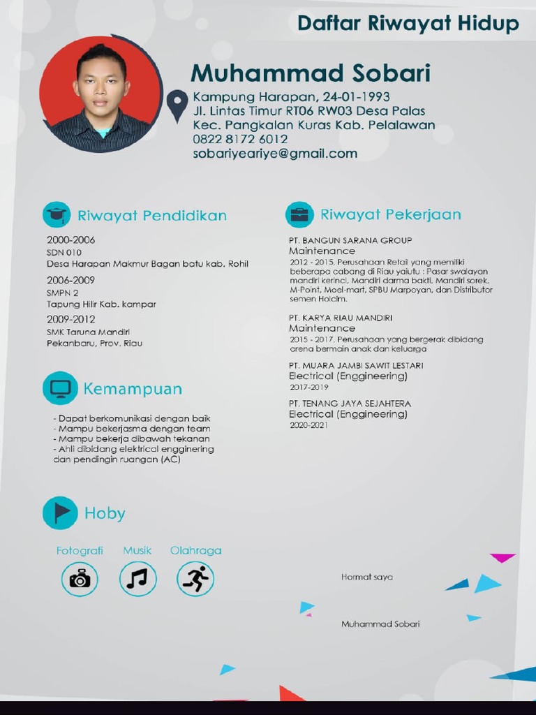 Contoh CV Electrical | PDF