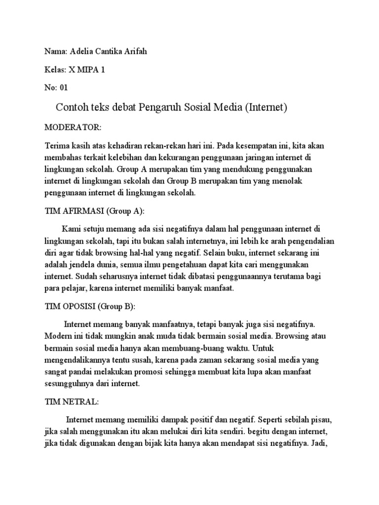 Contoh Teks Debat | PDF