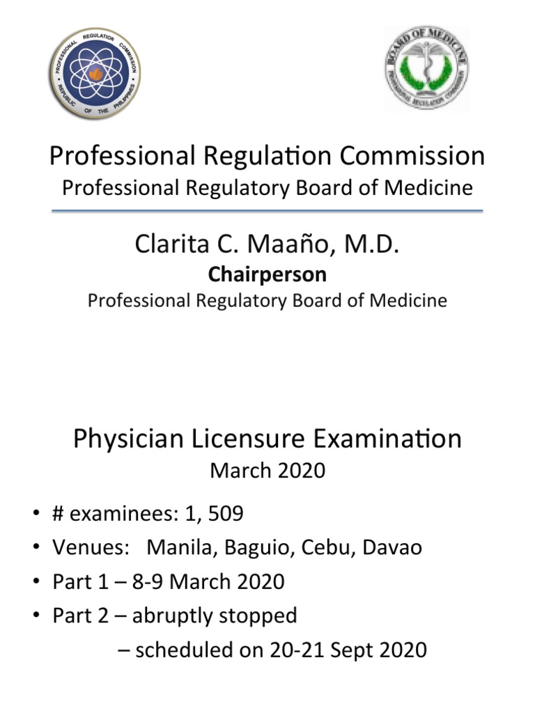 Professional Regula/on Commission: Clarita C. Maaño, M.D | PDF | Health ...