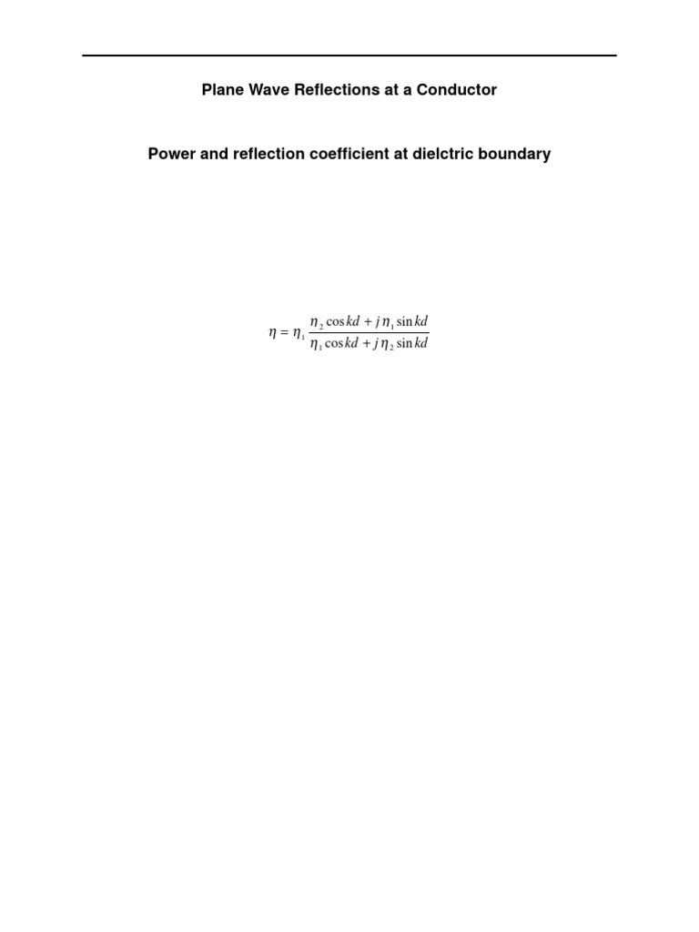 Plane Cond | PDF | Waves | Electricity