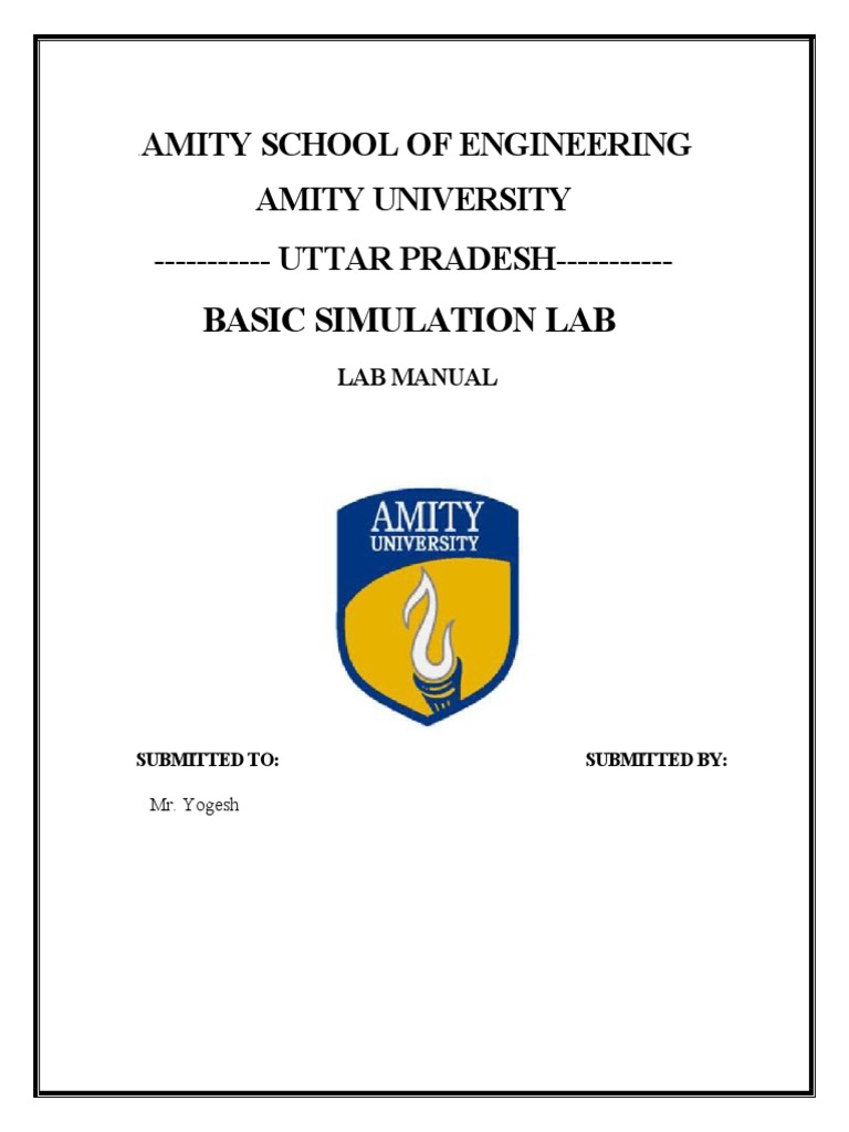 Basic Simulation Lab: Amity School of Engineering Amity University - UTTAR PRADESH | PDF ...
