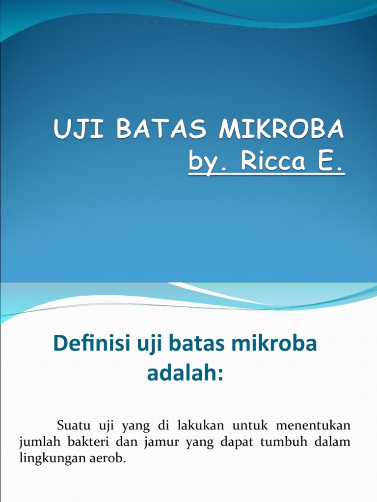 Panduan Uji Batas Mikroba | PDF | Sains & Matematika