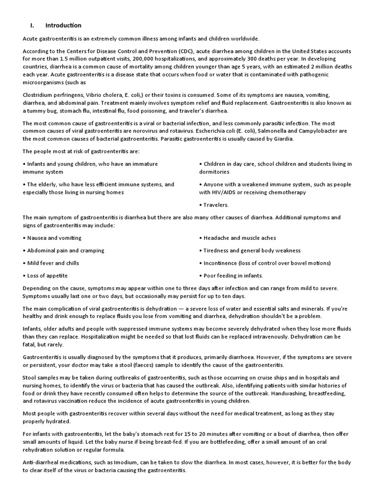 Acute Gastroenteritis in Infants: Case Study | PDF | Diarrhea | Health Care