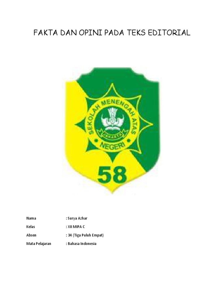 Fakta Dan Opini Pada Teks Editorial | PDF