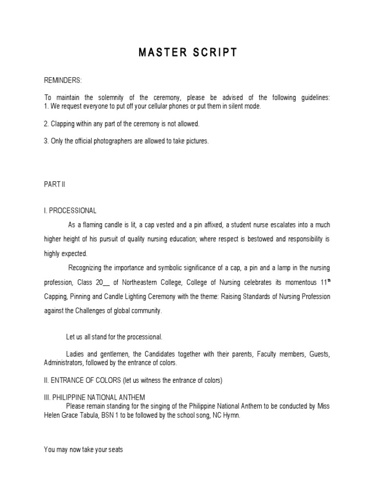 MASTER SCRIPT Capping BEC | PDF | Florence Nightingale