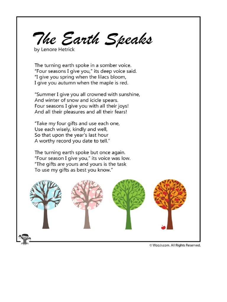 Earth Poem For Kids - Woo! Jr. Kids Activities | PDF