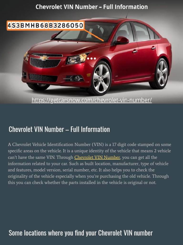 Chevrolet VIN Number - Full Information | PDF