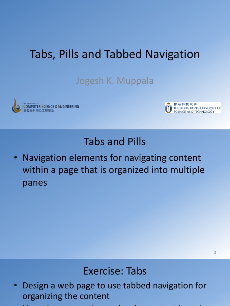 2 Tabs Pills Navigation | PDF