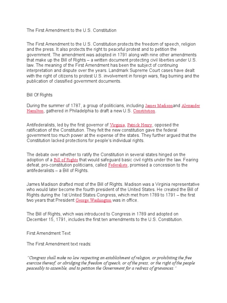 Bill of Rights US | PDF | United States Bill Of Rights | First ...