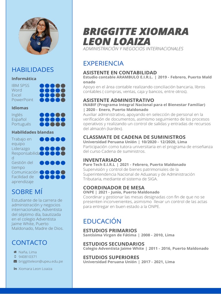 CV-Xiomara Leon 2021 | PDF | Contabilidad