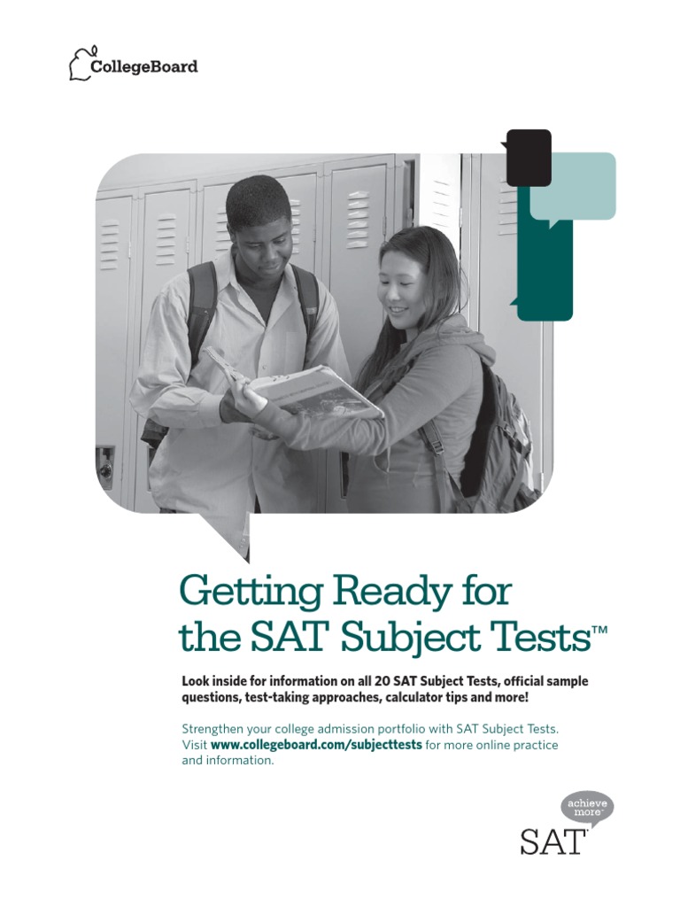Getting Ready For The Sat Subj Tests | PDF | Sat | Advanced Placement