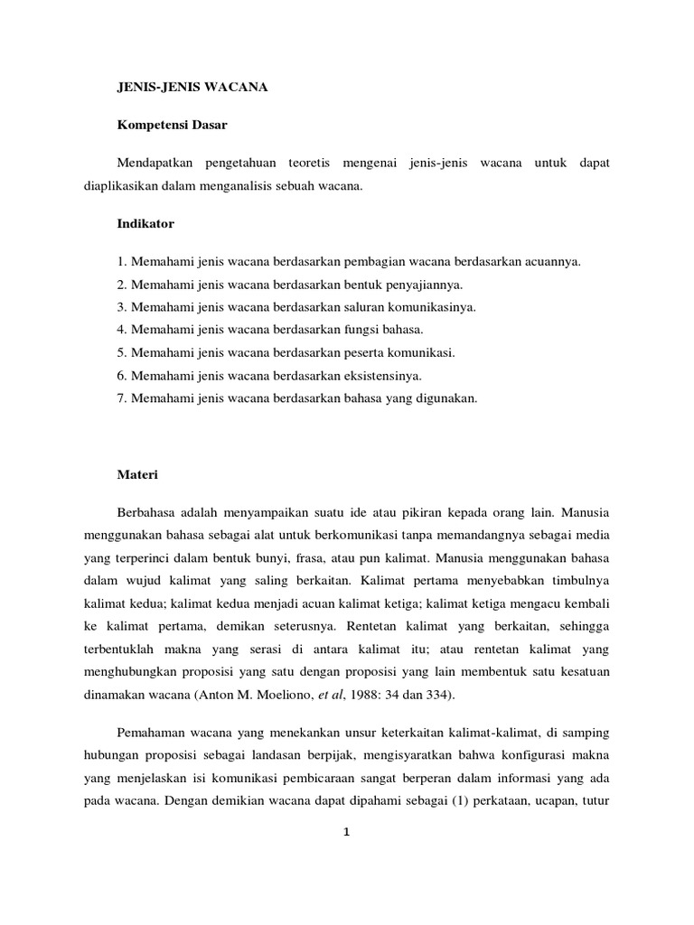 Jenis-Jenis Wacana | PDF
