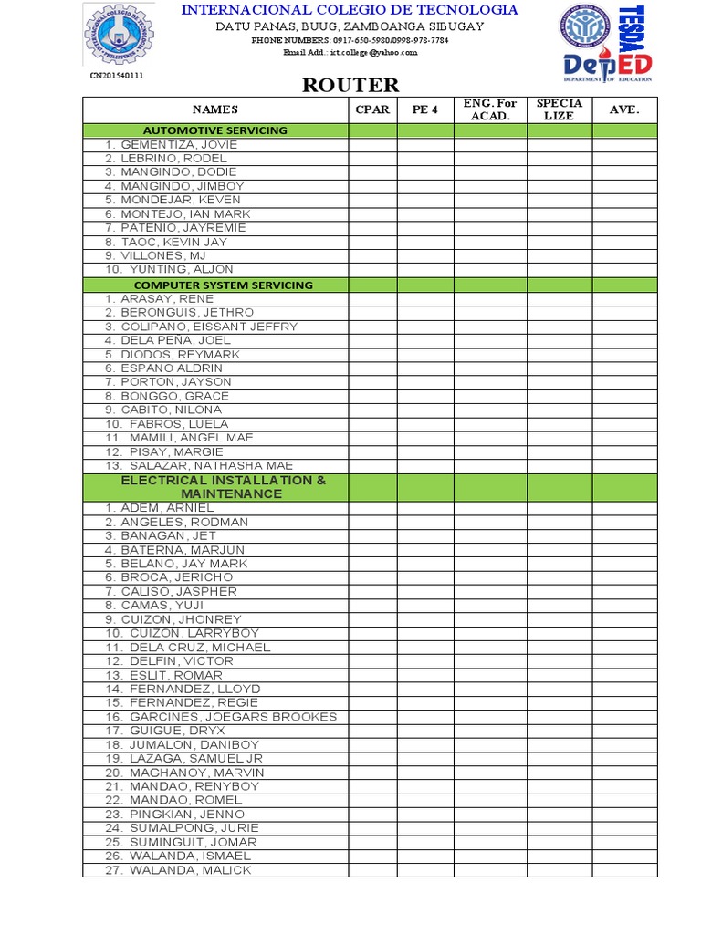 Grading Sheet | PDF