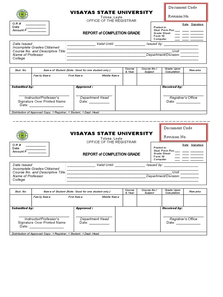 Visayas State University: Document Code | PDF | Written Communication