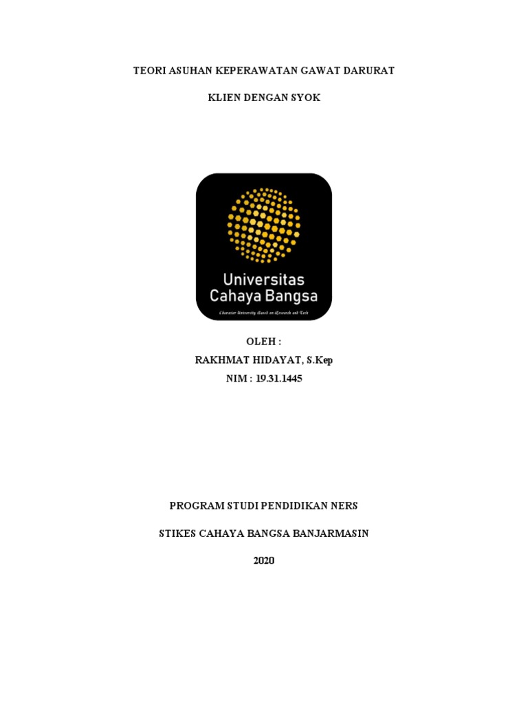 Askep Gadar Syok Dayat KDG | PDF