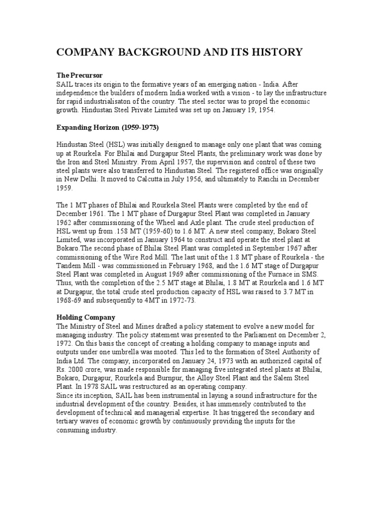 Company Background and Its History: The Precursor | PDF | Fixed Asset ...