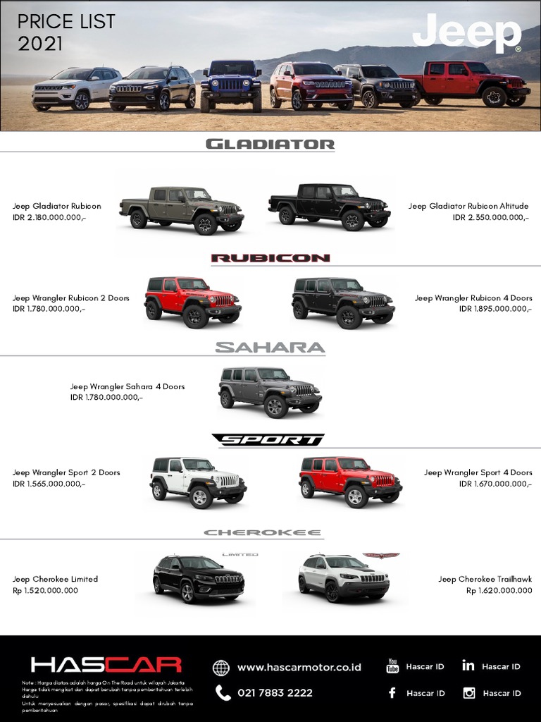 Jeep Price List 2021 | PDF