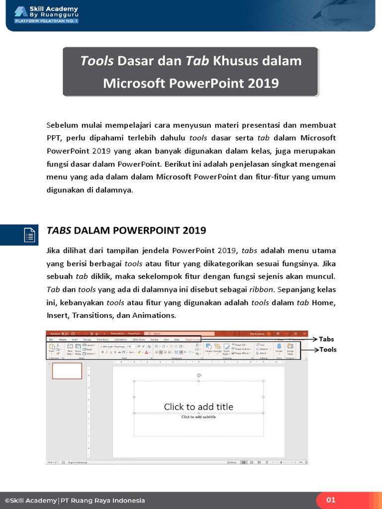 Panduan Fitur Dasar PowerPoint 2019 | PDF