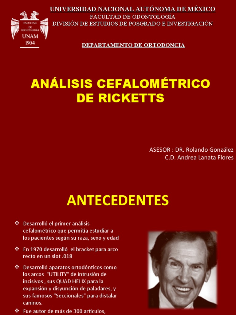 Analisis de Ricketts | PDF | Ortodoncia | Cirugía Oral y Maxilofacial