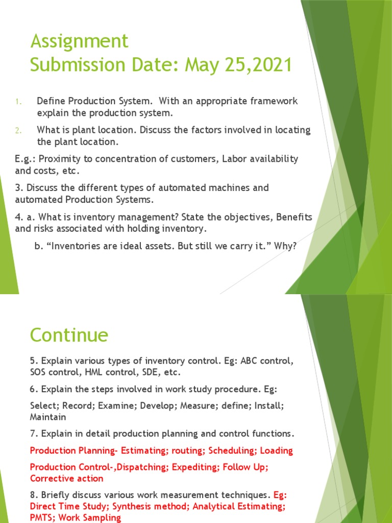 Assignment Submission Date: May 25,2021 | PDF | Inventory | Demand