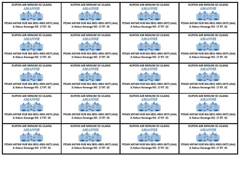 Air Minum Kupon Galon | PDF