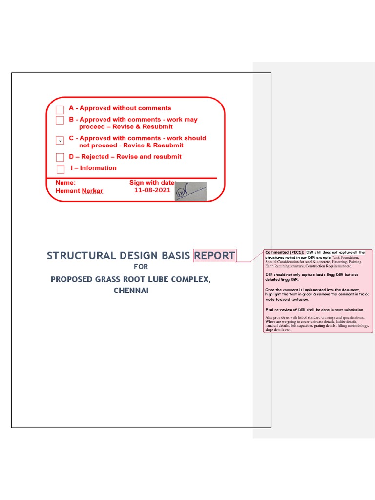 Structural Design Basis Report | PDF | Concrete | Framing (Construction)