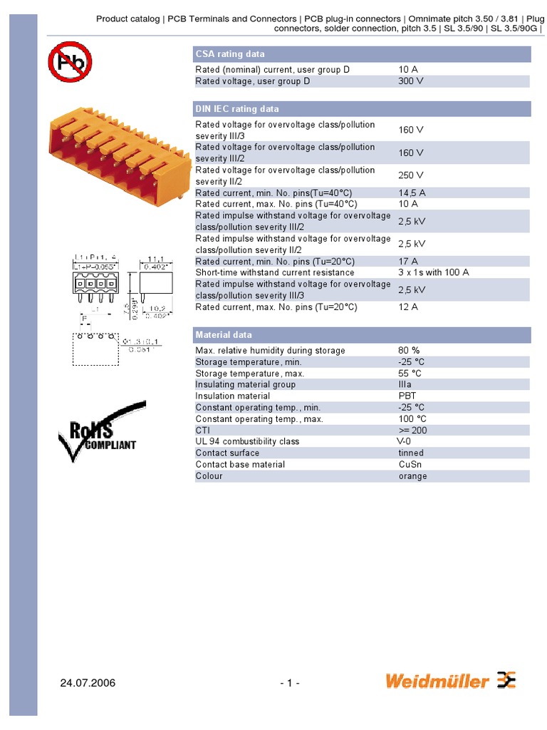 PCB Terminals and Connectors Catalog | PDF | Electrical Connector ...