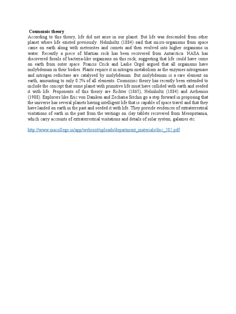 Cosmozoic Theory | PDF