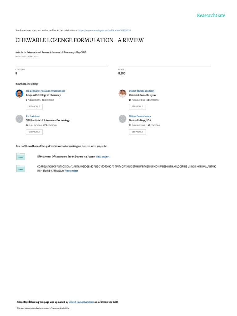 Lozenges Detail | PDF | Tablet (Pharmacy) | Candy