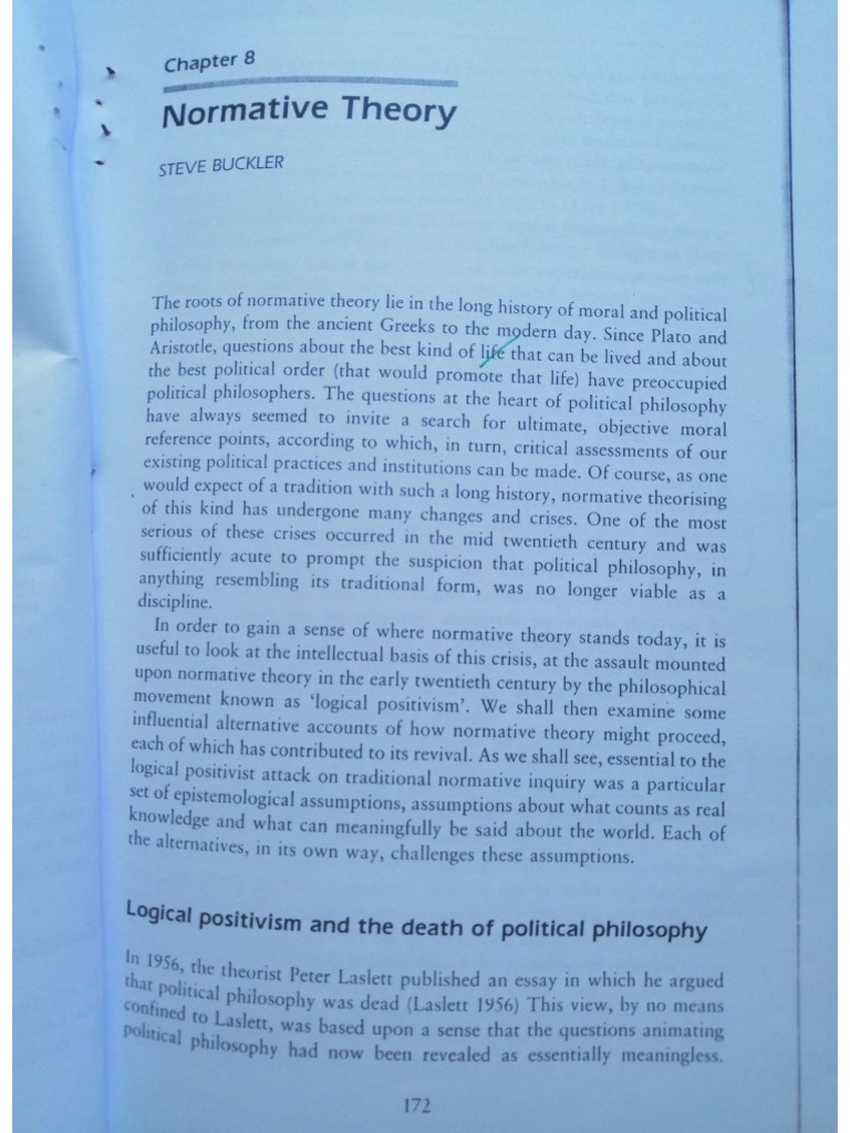 Buckler. Normative Theory | PDF