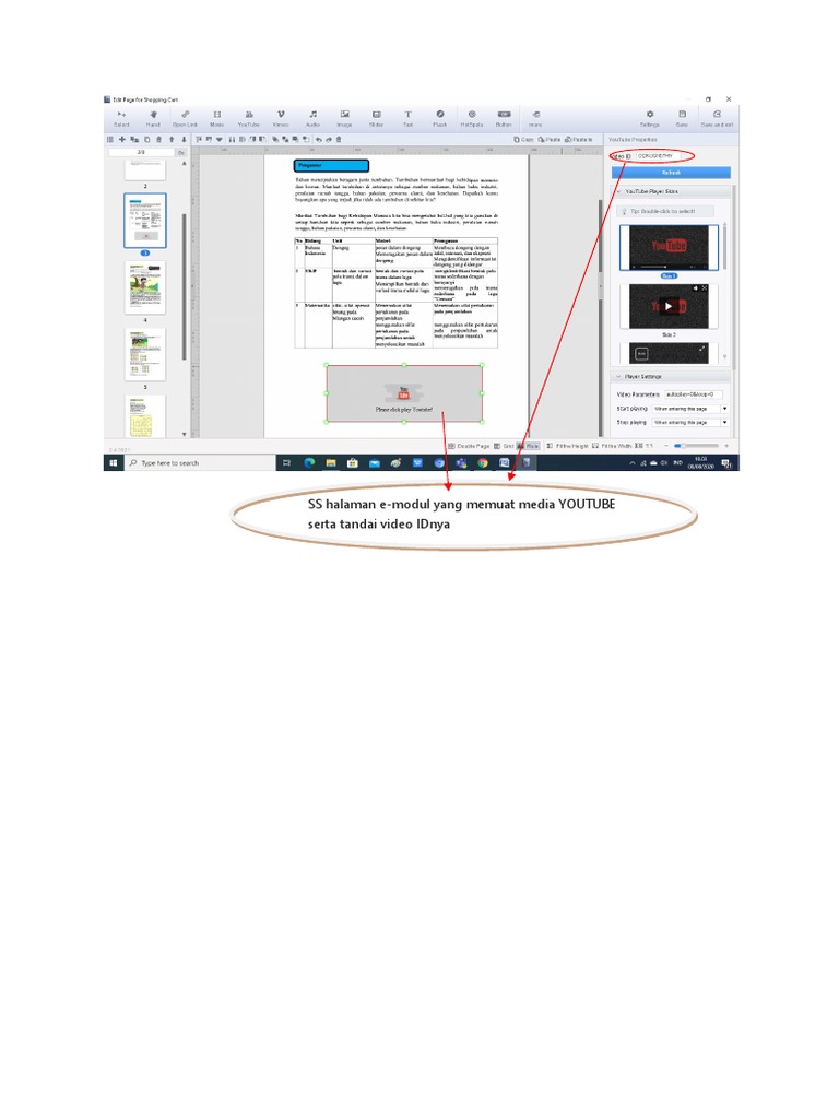 Ss Halaman E-Modul Yang Memuat Media Youtube Serta Tandai Video Idnya | PDF