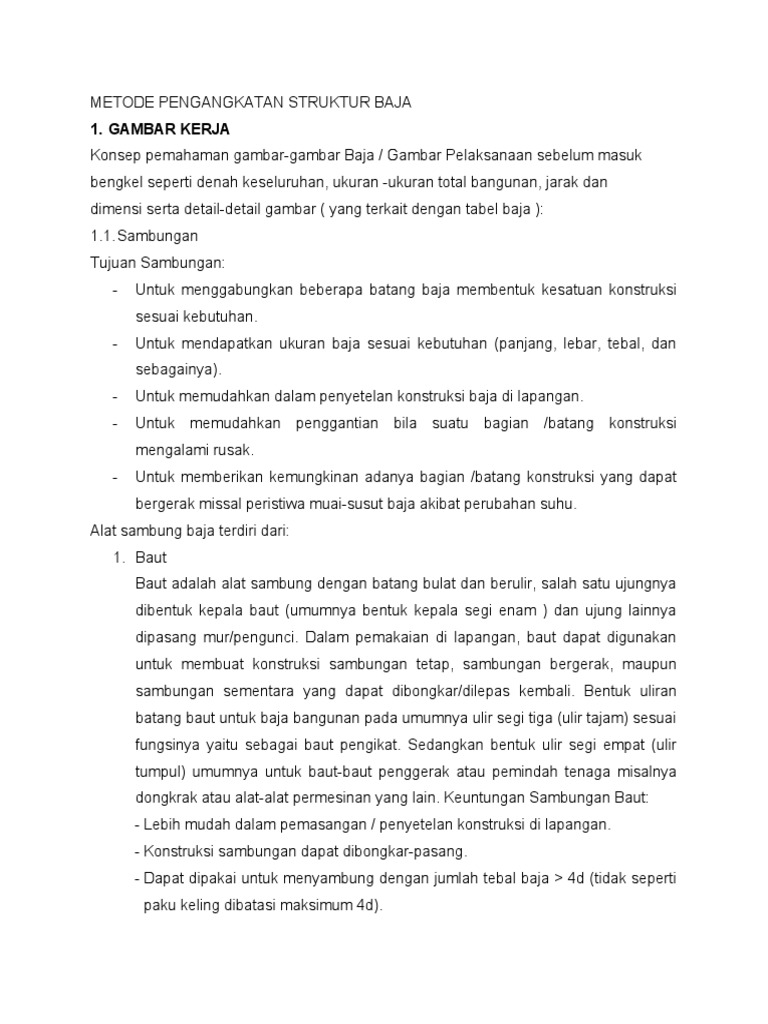 Metode Pengangkatan Struktur Baja | PDF